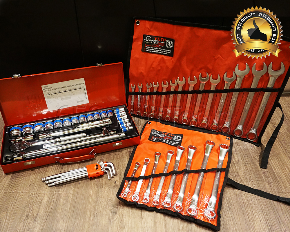 Euro King Tools & YETI & NETTO ชุดบล็อก ชุดประแจรวม 55 ชิ้น พร้อมกล่อง ...