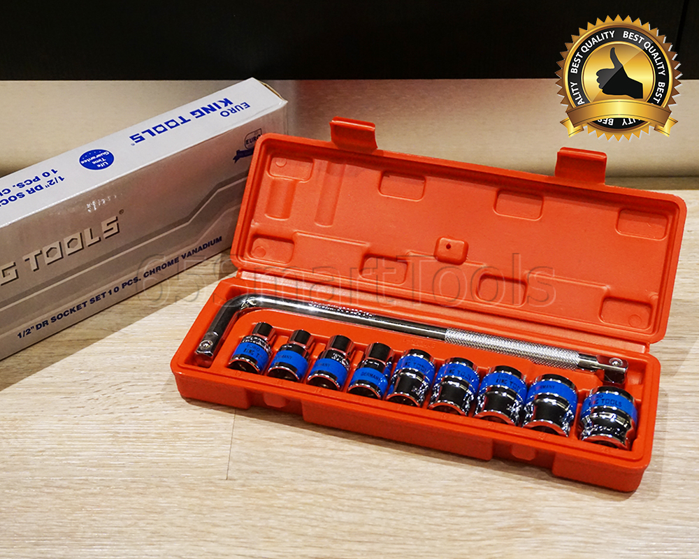 EURO KING TOOLS ชุดเครื่องมือ ประแจ ชุดบล็อก 10 ชิ้น (รวมขนาดที่ใช้บ่อย) ขนาด 1/2 ...