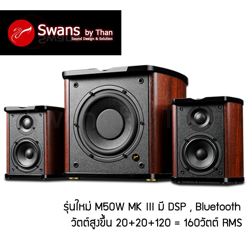 ลำโพง สวอน Swans M50W รุ่นล่าสุด MKIII วัตต์สูงขึ้น มี DSP มี Bluetooth ...